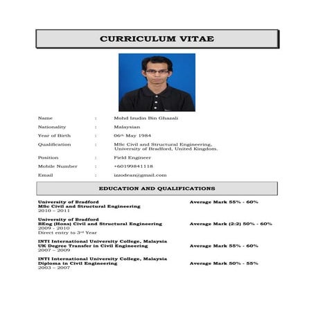 MIG CV (Mar 2016) | PDF