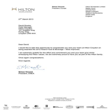 Letter - Simon Vincent | PDF