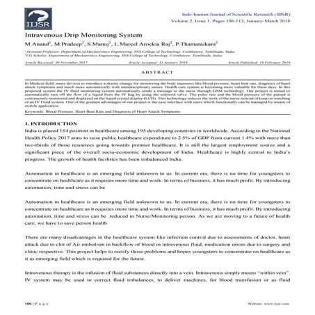Intravenous Drip Monitoring System | PDF