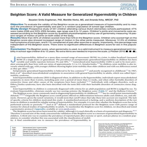 Beighton score | PDF