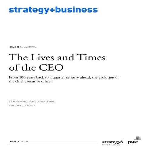 The Lives and Times of the CEO | PDF