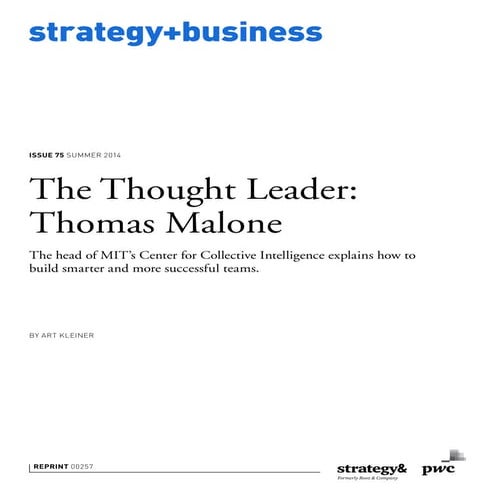 Thomas Malone on Building Smarter Teams | PDF