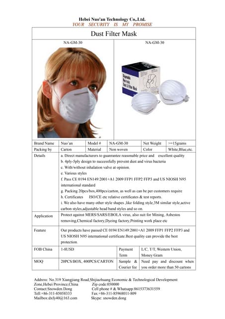 Half Facepiece Reusable Respirator Mask | PDF