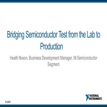 STS is Bridging Semiconductor Test from the Lab to Production | PPT