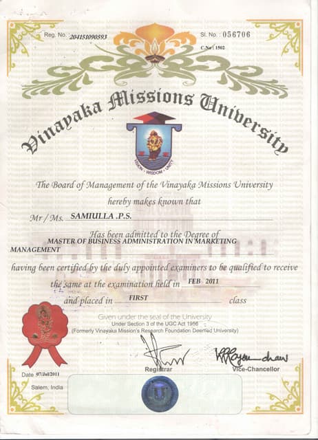 MBA Certificate | PDF