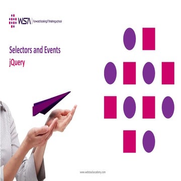 Jquery Chapter 2 Selectors And Events Ppt 