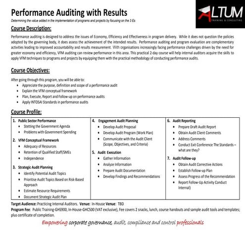 Performance auditing | PDF