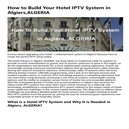 How to Build Your Hotel IPTV System in Algiers，ALGERIA | PDF