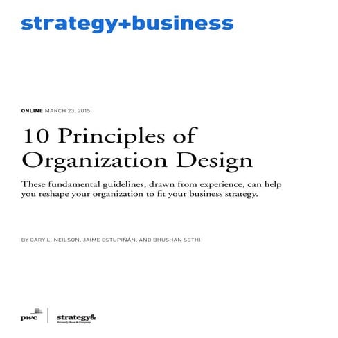 10 Principles of Organization Design | PDF