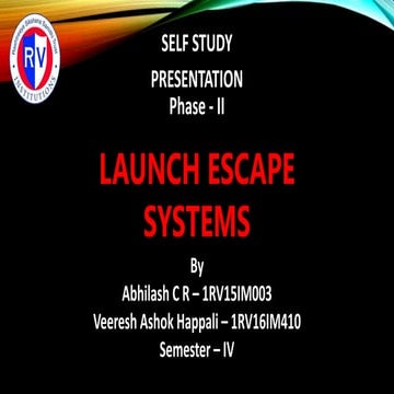 Manufacturing and metrology of Launch Escape System - part 2 | PPTX