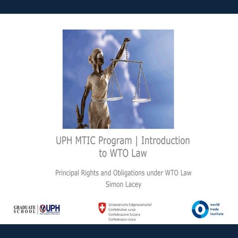 Lesson Three | Principal Legal Obligations under WTO Law | PPT