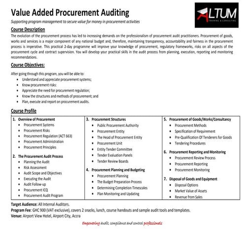 Value added procurement auditing | PPT