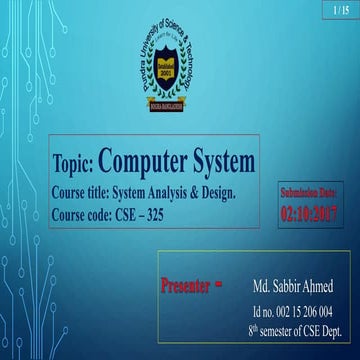 computer system (system analysis & design) | PPTX