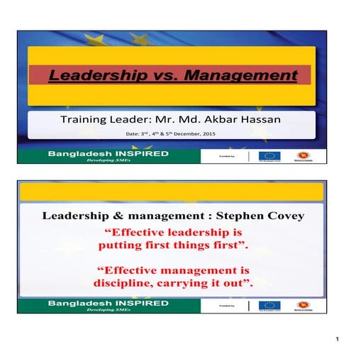 004 -leadership vs. management | PDF | Executive Leadership ...