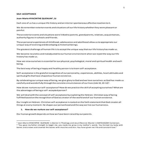 Self-Acceptance | DOCX