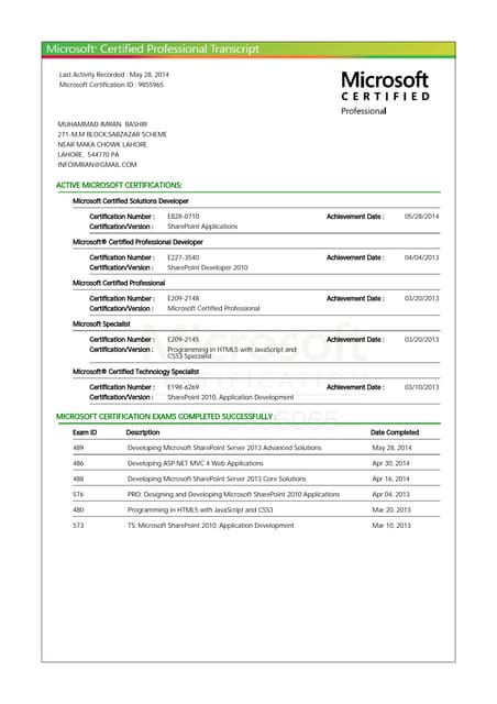 MicroSoft Certification.PDF