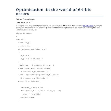 Optimization in the world of 64-bit errors | PDF