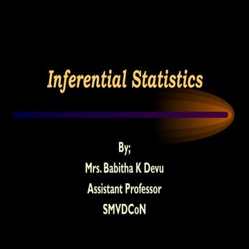 Inferential Statistics Part 1 I E Parametric Tests Pptx