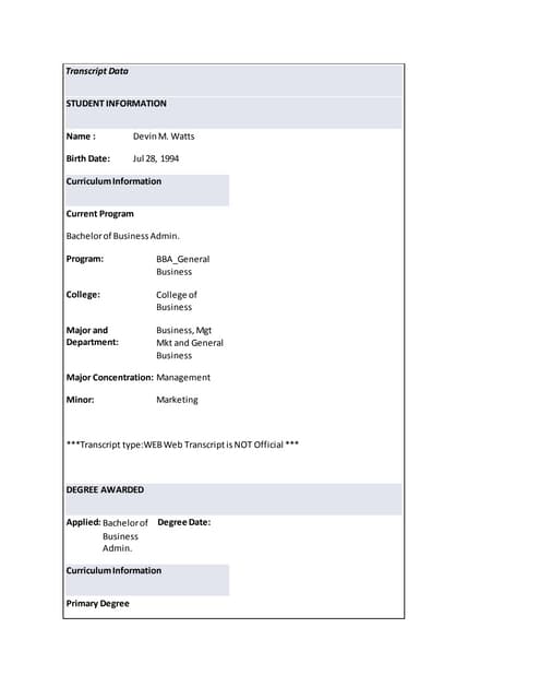 Ahmed Transcript | PDF