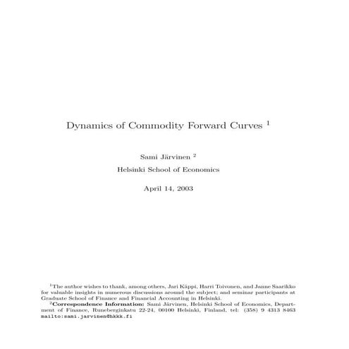0053 dynamics of commodity forward curves | PDF