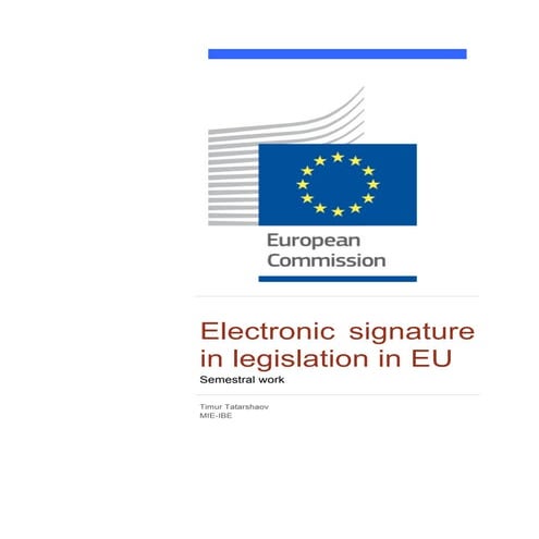 Electronic signature in legislation in EU(Term work) | PDF