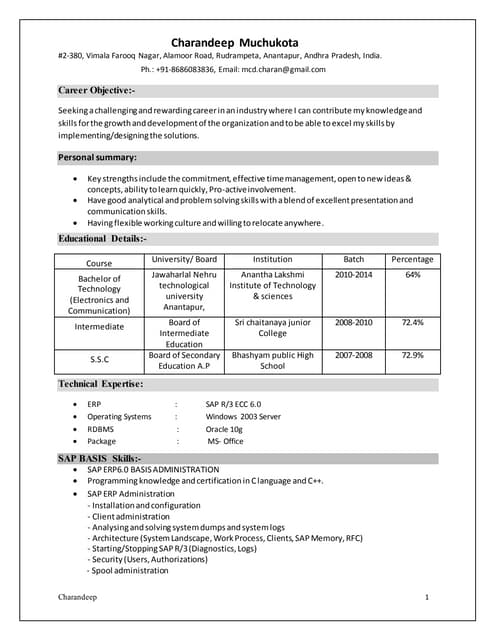 Capgemini resume template | DOCX