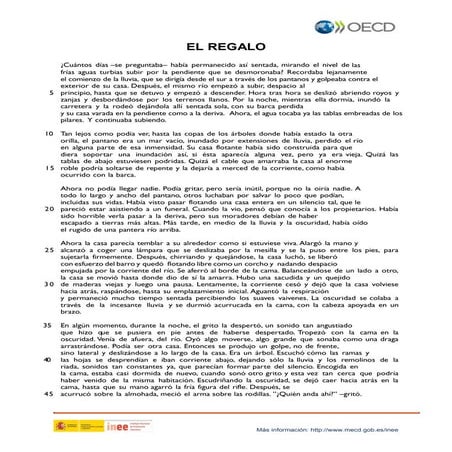 PISA comprensión lectora: EL REGALO | PDF