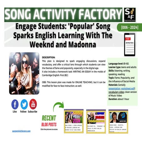 Engage Students: 'Popular' Song Sparks English Learning With The Weeknd ...