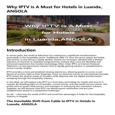 Why IPTV is A Must for Hotels in Luanda，ANGOLA | PDF