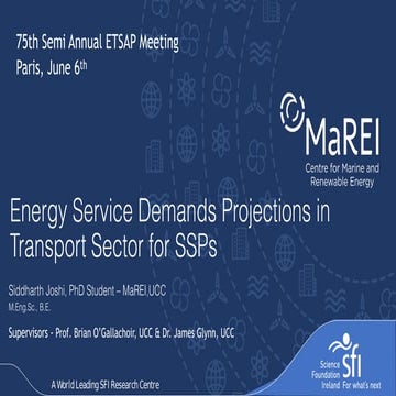 Energy Service Demands projections in transport sector for SSPs | PPT