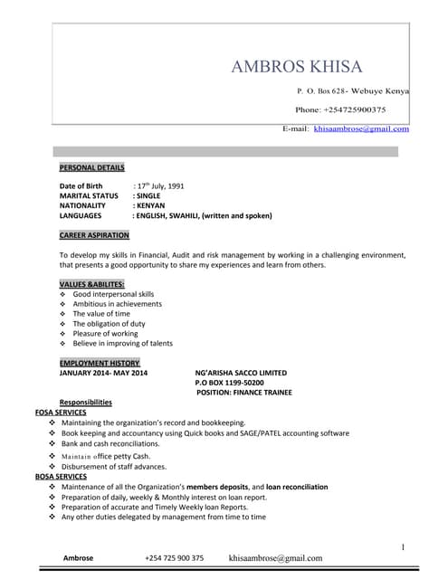 JACK CV updated | PDF | Secondary Education | Education