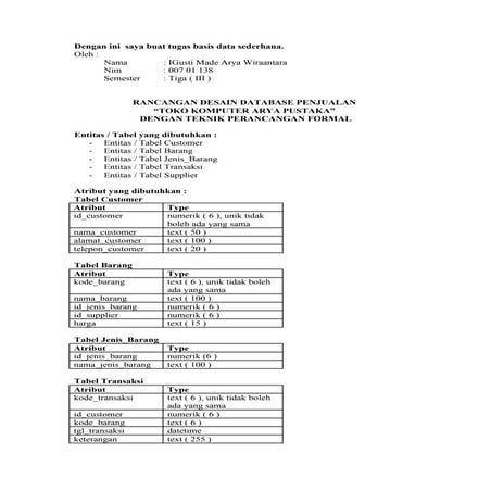 007 01 138 tugas 2 basis_data | PDF