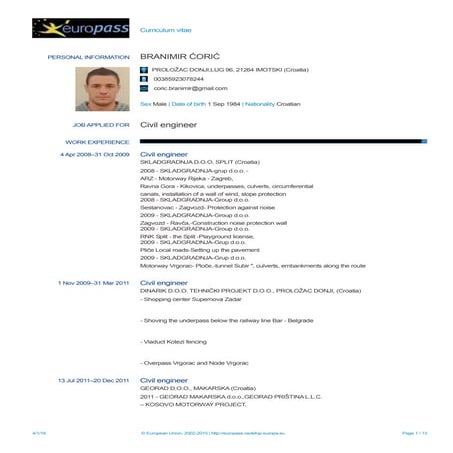 CV-Europass EN2 | PDF