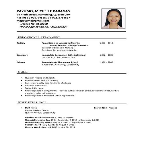 Michelle Resume Jan2016 | DOC