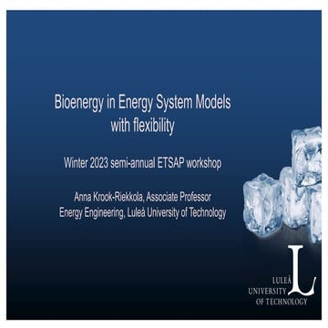 Bioenergy in energy system models with flexibility | PPT