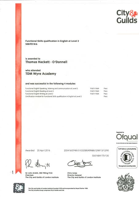 Ace Certificate | PDF