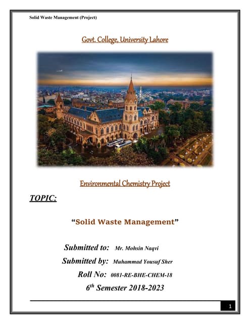 Report on solid waste management | DOCX | Environmental Services ...