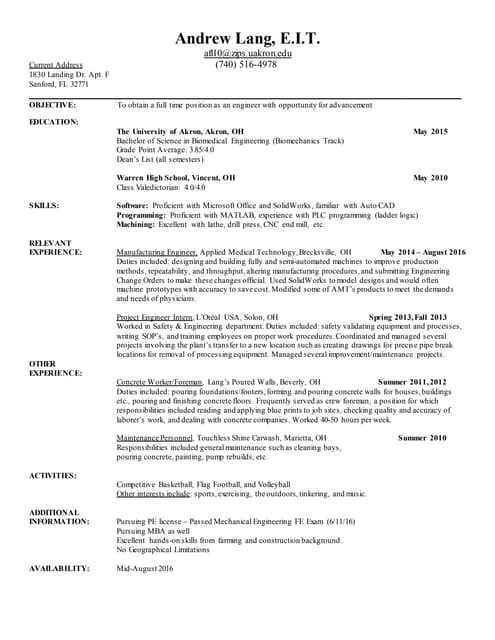 Updated resume | PDF