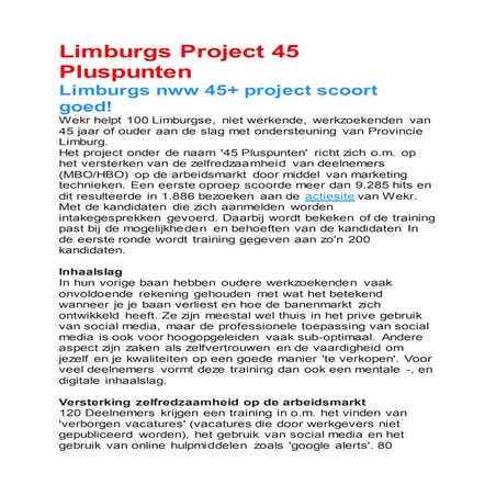 Limburgs Project 45 Plus | PDF