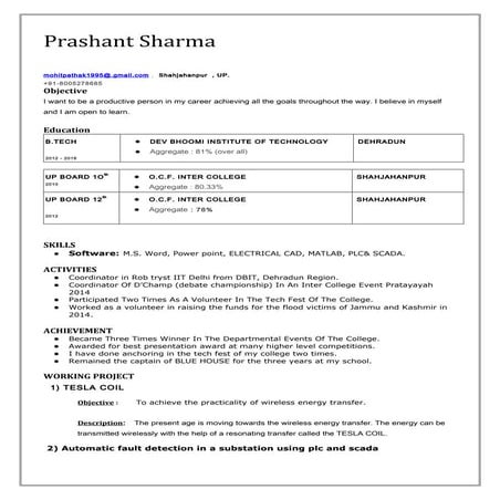 prashant sharma resume | DOC