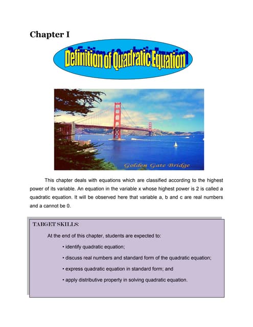 Illustrates quadratic equation | PPT