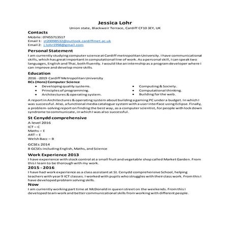 Julia Kosier's Resume | PDF
