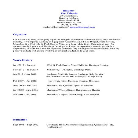 Zac Resume Current (2015) Linkedin | DOC | Sports