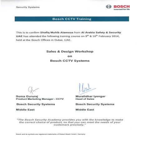 Bosch CCTV Training | PDF