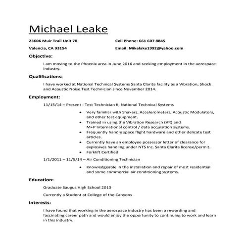 MichaelFitzpatrick_resume | PDF