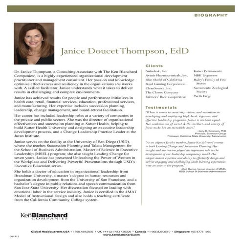 Dr. Janice Doucet Thompson_KBC_Bio_2015 | PDF