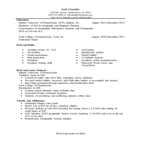 S_Chandler_Resume | DOCX | Education