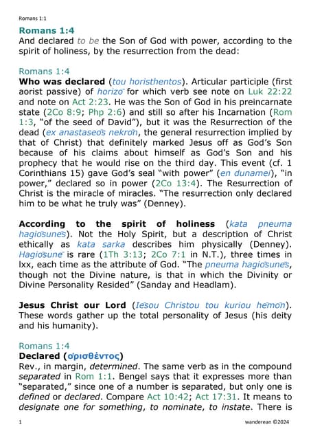 Romans 1:1-6 - Collection of Biblical Commentaries | PDF
