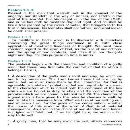 Psalms 1:2 - Collection of Biblical Commentaries | PDF