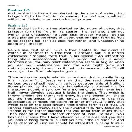 Psalms 1:3 - Collection of Biblical Commentaries | PDF